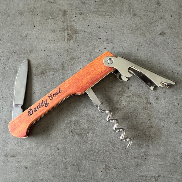 Personalized Stainless Steel Bottle Opener, Corkscrew Wine Opener ...
