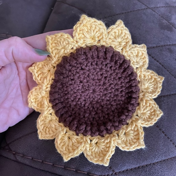 Crochet Sunflower Coasters in a Basket Pattern - Etsy