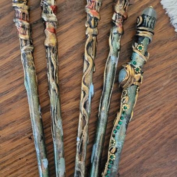 Magic Wand Purple and Gold Cosplay Magic Wand Purple Agate Gemstone ...