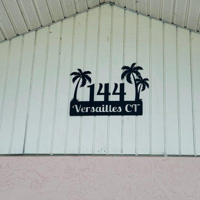 Personalized Round Address Metal Sign Modern Address Sign - Etsy