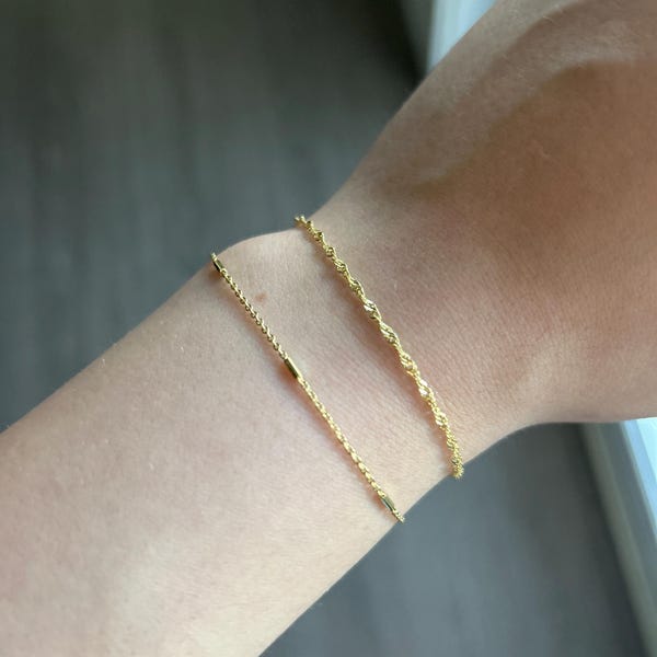 Two Delicate Bracelets Set, Dainty Bracelet Set, Two Minimalist ...