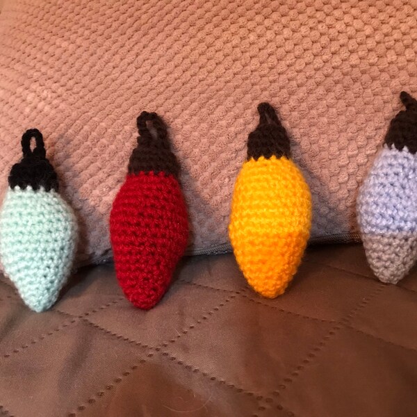 Crochet Light Bulbs Garland, Amigurumi Light Bulbs Bunting, Wall ...