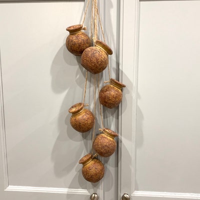 Stringy Pots™hanging Ristra-hand Painted-garden-clay-handmade-7w X 29h ...
