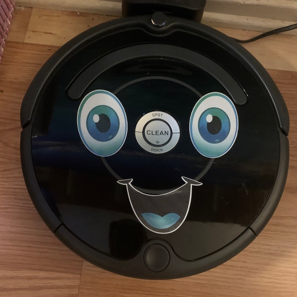 Happy Face Funny Sticker for Robot Vacuum Cleaner Deboot, Roomba ...
