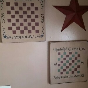Primitive Americana Patriotic America 1776 Checker Game Board 12 Inch ...