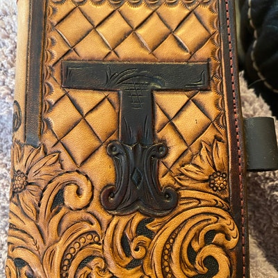Hand-tooled Notepad Cover With Card, Pen and Money Slot - Etsy