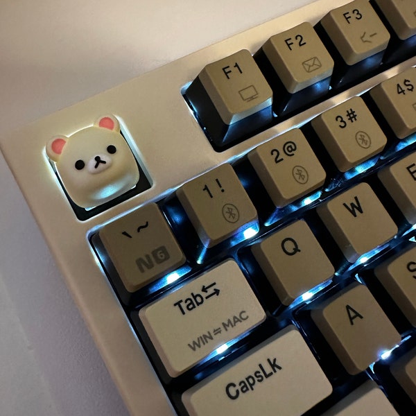Korilakkuma Bear Keycap: Handmade Resin Artisan Keycap - Etsy