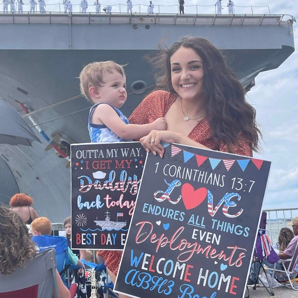Welcome Home Daddy Sign Navy Sailor Military Homecoming Back From ...