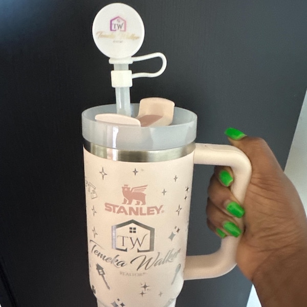 Custom Company Logo Straw Topper Branded Merch for Small Business ...