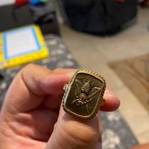 Historical Greek Deer Intaglio Glass Ring 925 Sterling | Etsy