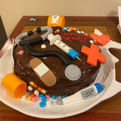 Fondant Nurse Doctor Cake Toppers Graduation Cake Toppers Medical Cake ...