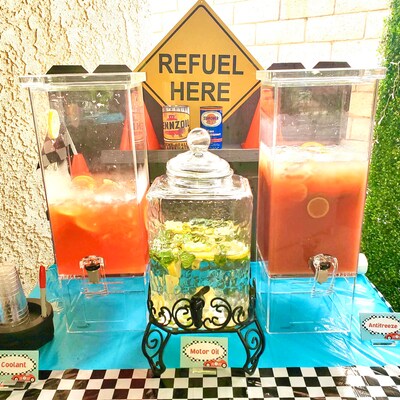 Rusteze Cars Racing Labels Motor Oil Tin Can Party Themed Prints Set of ...