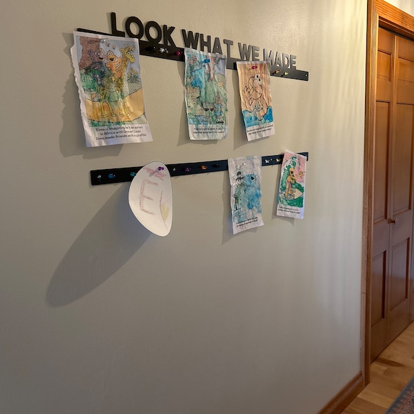 Custom Kids Art Display Board Magnetic, Playroom Wall Art, Kids Room ...