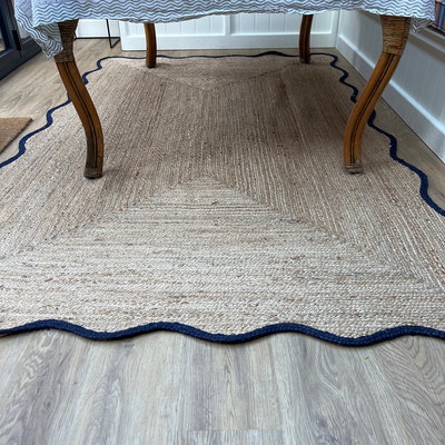 Scallop Rug Scalloped Jute Rug, Jute Scalloped Rug, Scalloped Rug, Area ...
