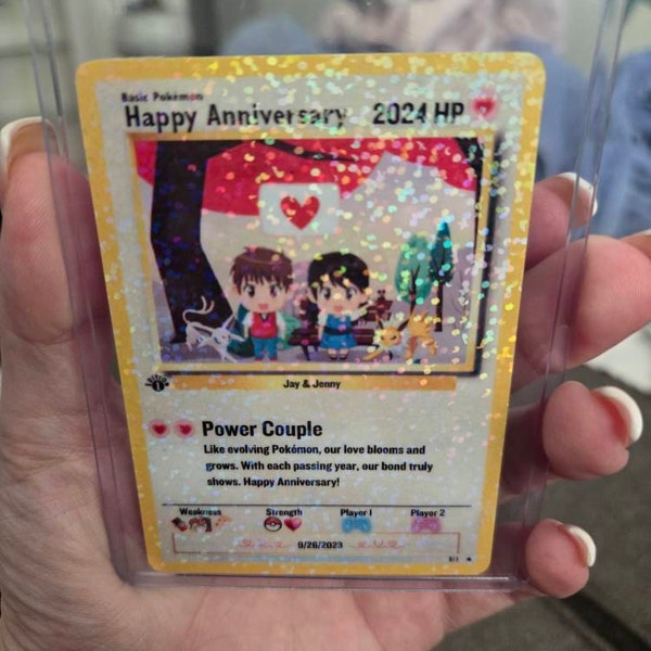 Custom Pokemon Anniversary Card, Personalized Pokemon Card, Custom ...