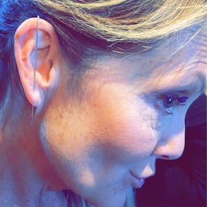 Ear Pin Cuff Smooth Earrings or Ear Spear / 18 Gauge / 14k Yellow or ...