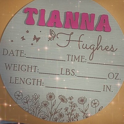 Newborn Birth Stat Sign Baby Stats Plaque Announcement Sign - Etsy