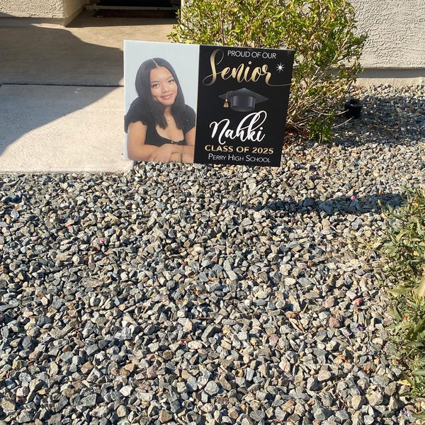 CUSTOM Graduation Yard Sign, Class of 2026, Senior Photo Sign, Photo ...
