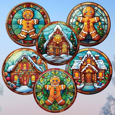 20 Stained Glass Gingerbread Man Clipart for Stained Glass Window ...