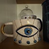24K Gold Evil Eye Mug With Plate Turkish Coffee Mug Tea Mug Handmade ...