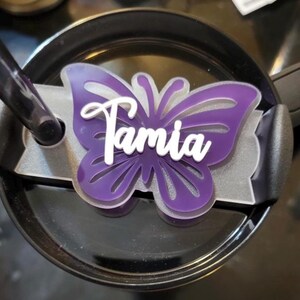 Stanley Tumbler Personalized Butterfly Name Plate for Stanley Tumbler ...