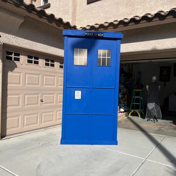 Police Box Windows 3d Printed Blue and White 7.25x9.5 - Etsy