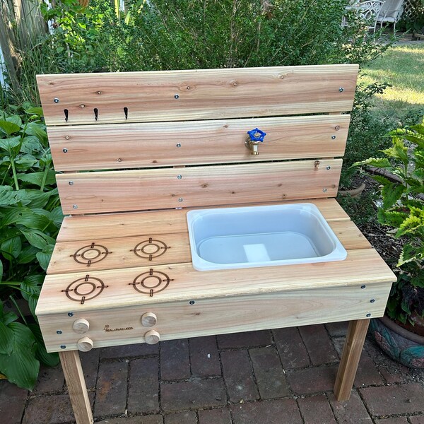Mud Kitchen, Water Sand Table, Sensory Table, Ikea Flisat, Ikea Trofast ...