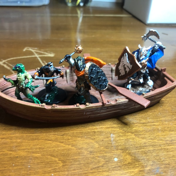 Dnd Long Boat Rowboat Skiff Pirate Fishing Sea Boat Vessel Tabletop ...