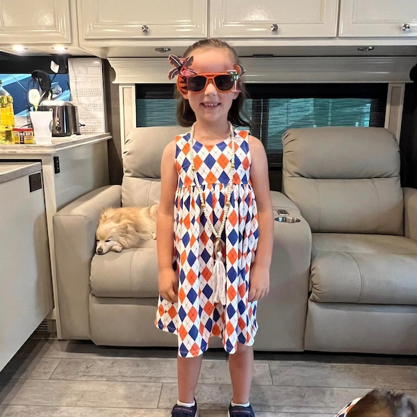 UF Orange Gators on Blue Dress, Game Day, College Apparel, Florida ...