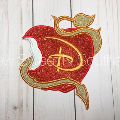 Descendants Apple Logo 4x4 5x7 6x10 Embroidery Machine Applique Instant ...