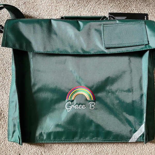 Personalised Premium Rainbow School Book Bag With Strap - Etsy UK