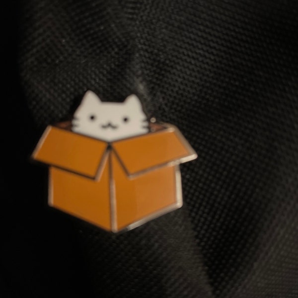 Box Cat - Hard Enamel Pin - Cute Lapel Pin Gift Stocking Stuffer - Etsy