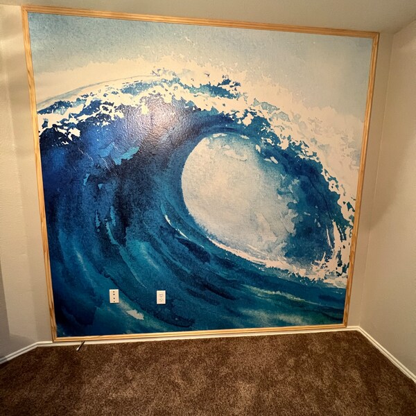 Watercolor Ocean Wall Decal Wallpaper Removable Landscape Wallpaper ...