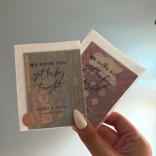 20 Lucky in Love Lottery Ticket Favor Bag || Personalized Wedding Favor ...
