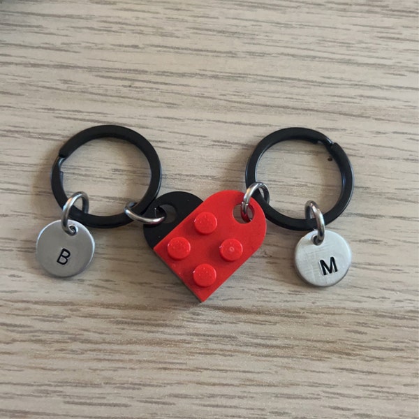 Connecting Heart Keychain Set, Made From Authentic LEGO® Bricks ...