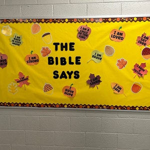 Biblical Affirmation Heart Bulletin Board Kit - Etsy