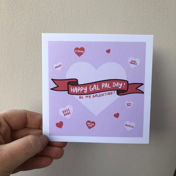 Happy Gal Pal Day! | 10x10cm Square Valentine’s/galentine’s Day Card - Etsy