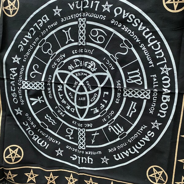 Tarot Altar Cloth Occult Grimoire Golden Snake Dragon Table Tarot Deck ...