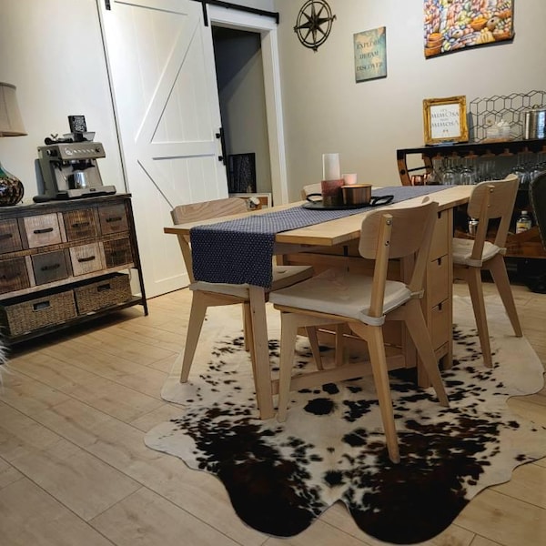 Hides Bazaar Dark Tricolor Cowhide Rug - Genuine Cow Hide Area Rug 5x7 ...