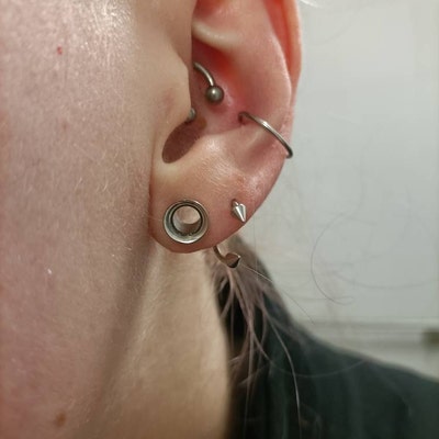 Light Skin Tone Silicone Double Flare Tunnel Silicone Ear Gauges for ...