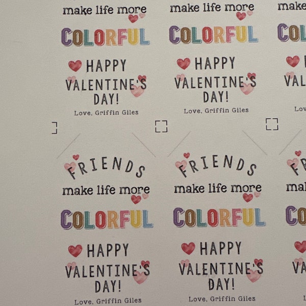 Rainbow Valentine's Day Gift Tag Template, Printable You Color My World ...