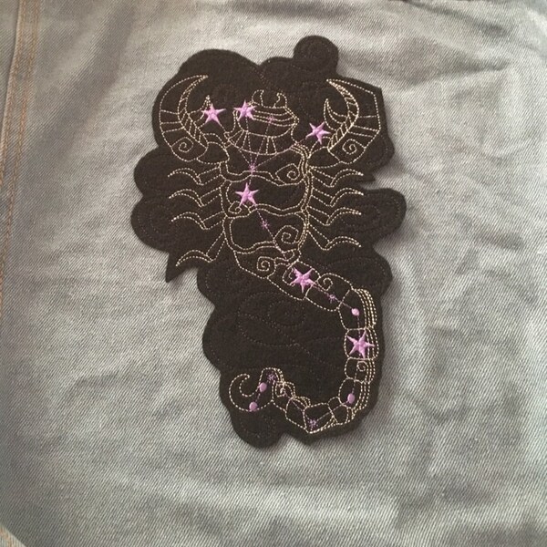 Scorpio - the Scorpion- Constellation Iron on Embroidery Patch ...