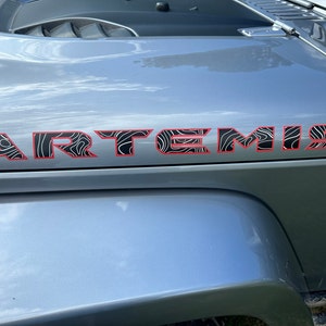 Custom Topographical Map Lettering Sticker Decal for Hood With an ...