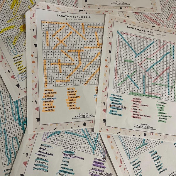 Samoan Bible Word Search | Sunday School Activity (PDF File) - Etsy