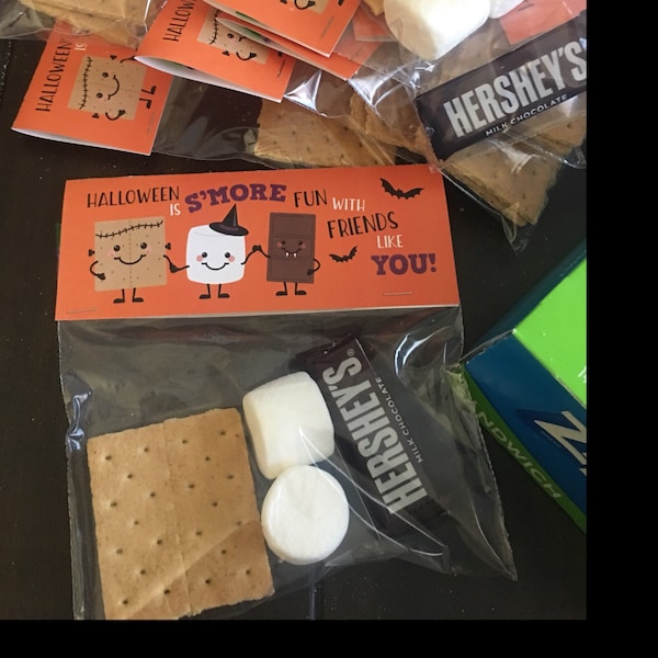 PRINTABLE Halloween Favor Tags, Halloween Tags, Smores Tags, S'mores ...