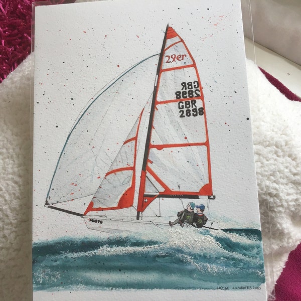Personalised Yacht Sailing Portrait - Etsy