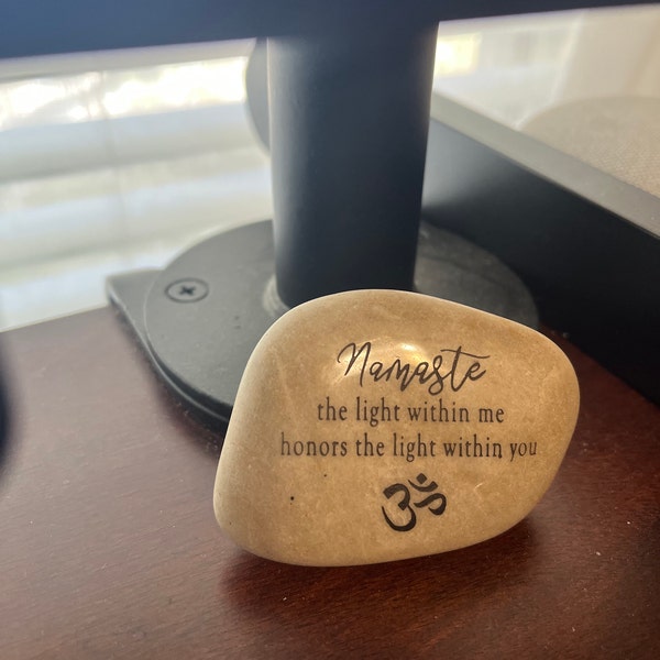 Inspirational Rock, Engraved Word Rocks, Namaste, the Light Within Me ...