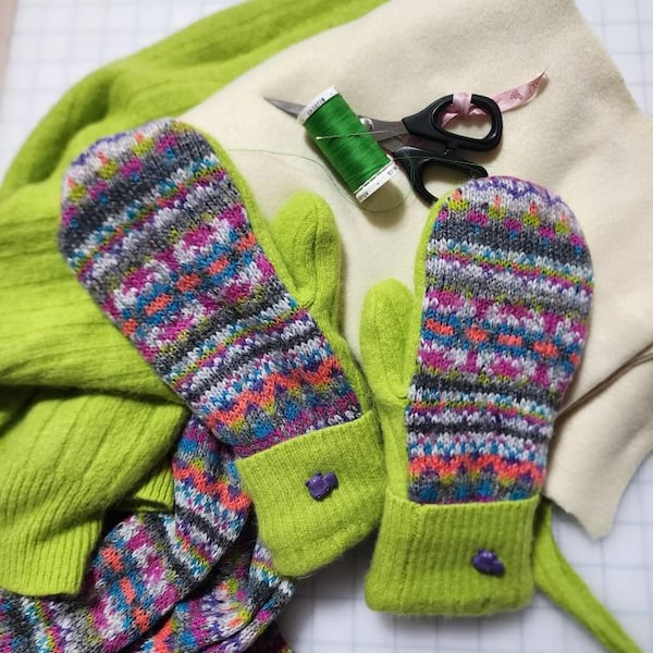 Sweater Mittens Pattern Sewing Upcycled Wool Women Bernie Sanders ...