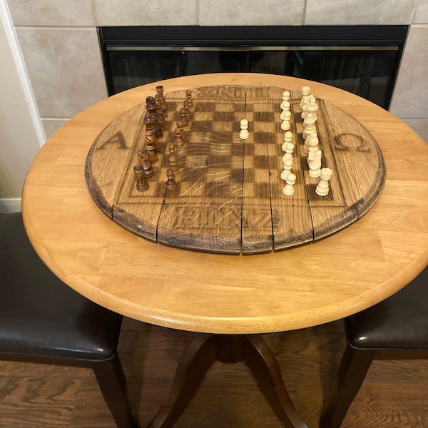 Bourbon Barrel Head Chess Set Made From All Real Wood - Etsy