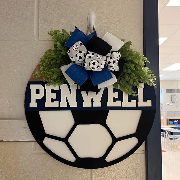 Custom Football Door Hanger | Sports | Spirit | Porch Decor - Etsy